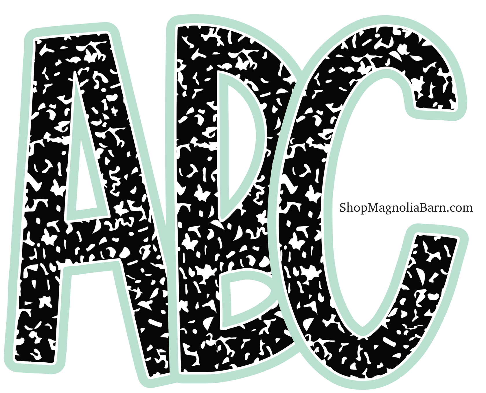 Green Pastel Composition Notebook inlay Cute Alphabet PNG Download ...