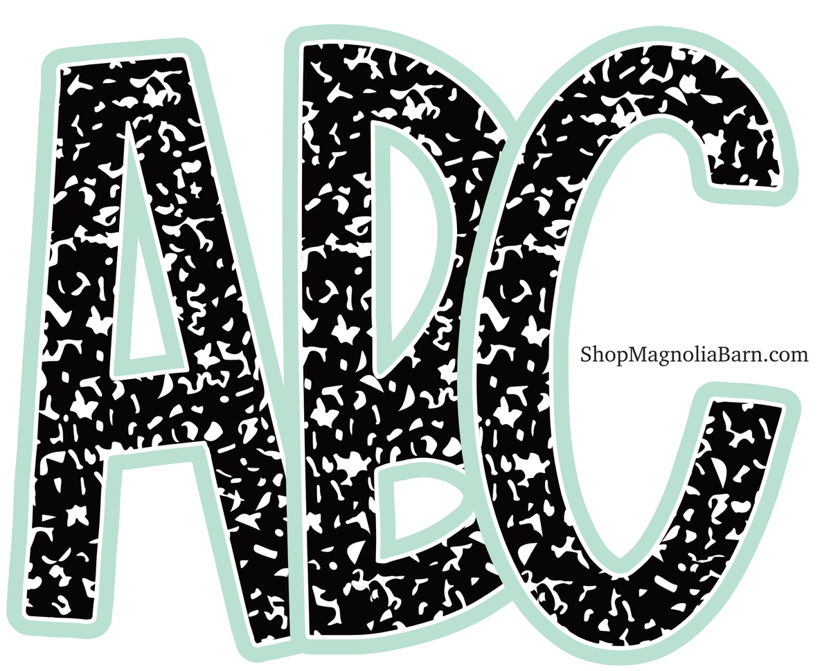 Green Pastel Composition Notebook inlay Cute Alphabet PNG Download ...