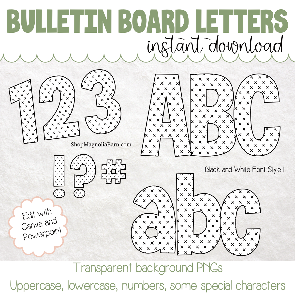 Classroom Alphabet Download PNG Editable Bulletin Board Letters Black ...