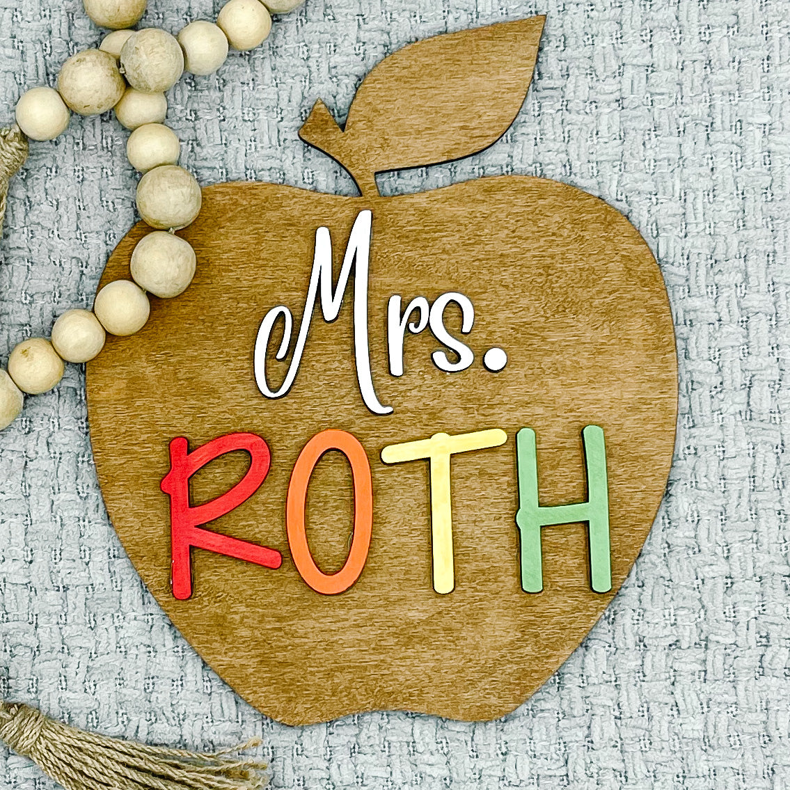 Personalized teacher gift Custom teacher apple decoration Wooden apple ...