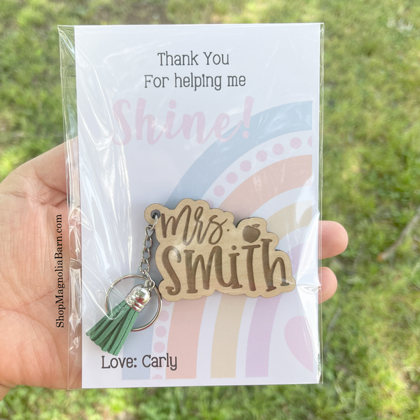 Teacher Name Keychain Teacher appreciation gifts from studentsteacher ...